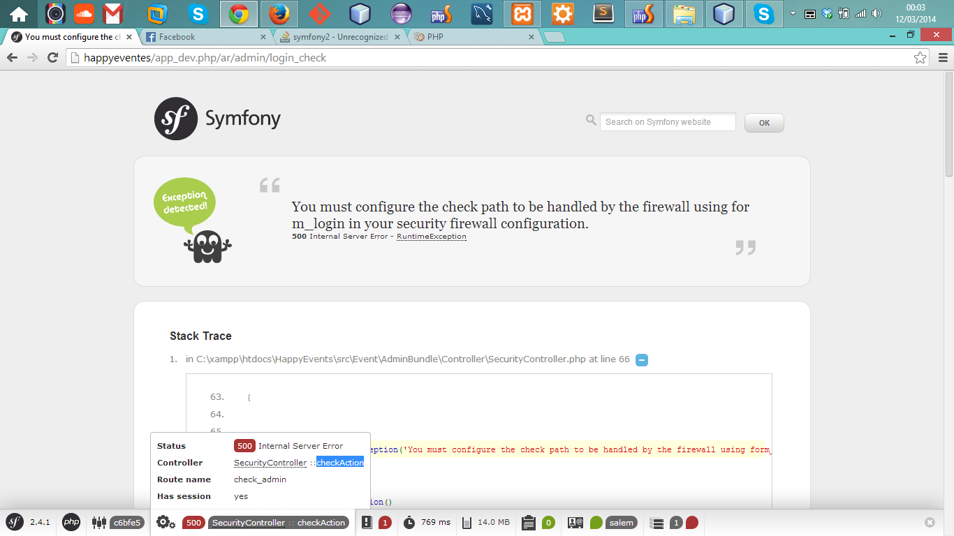 [Symfony2] Problème login admin (checkAction) par SalemDev - page 1 - OpenClassrooms